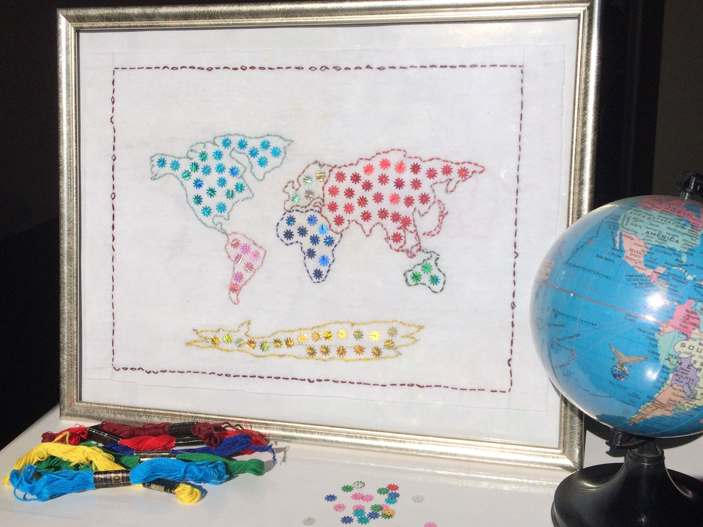 Hand Embroidered World Map : 17 Steps (with Pictures) - Instructables
