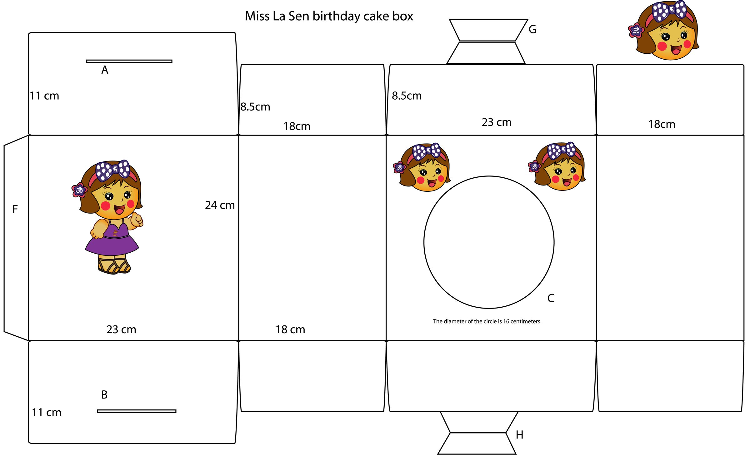 Miss La Sen Birthday Cake Box : 7 Steps - Instructables