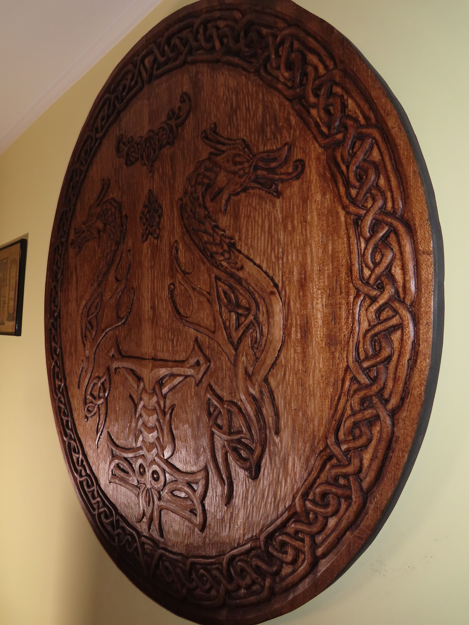 Huge Hand-Carved Celtic Wooden Shield. 1000mm in Diameter! : 7 Steps ...