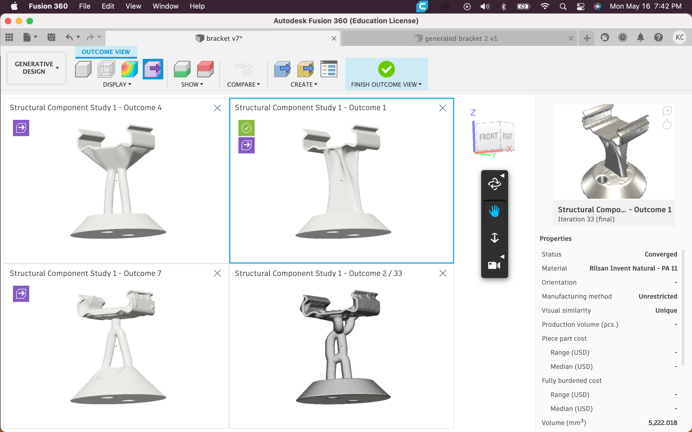 Week 7: Fusion 360 Shape Optimization + Generative Design : 3 Steps ...