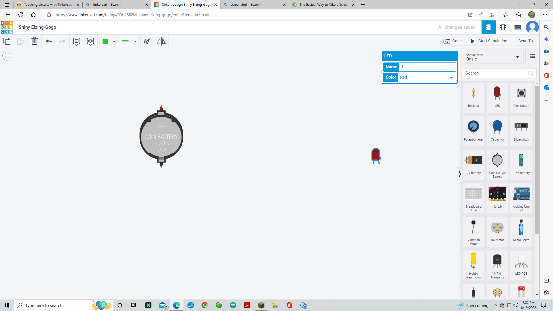 Learn to Make an LED Circuit on Tinkercad - Instructables