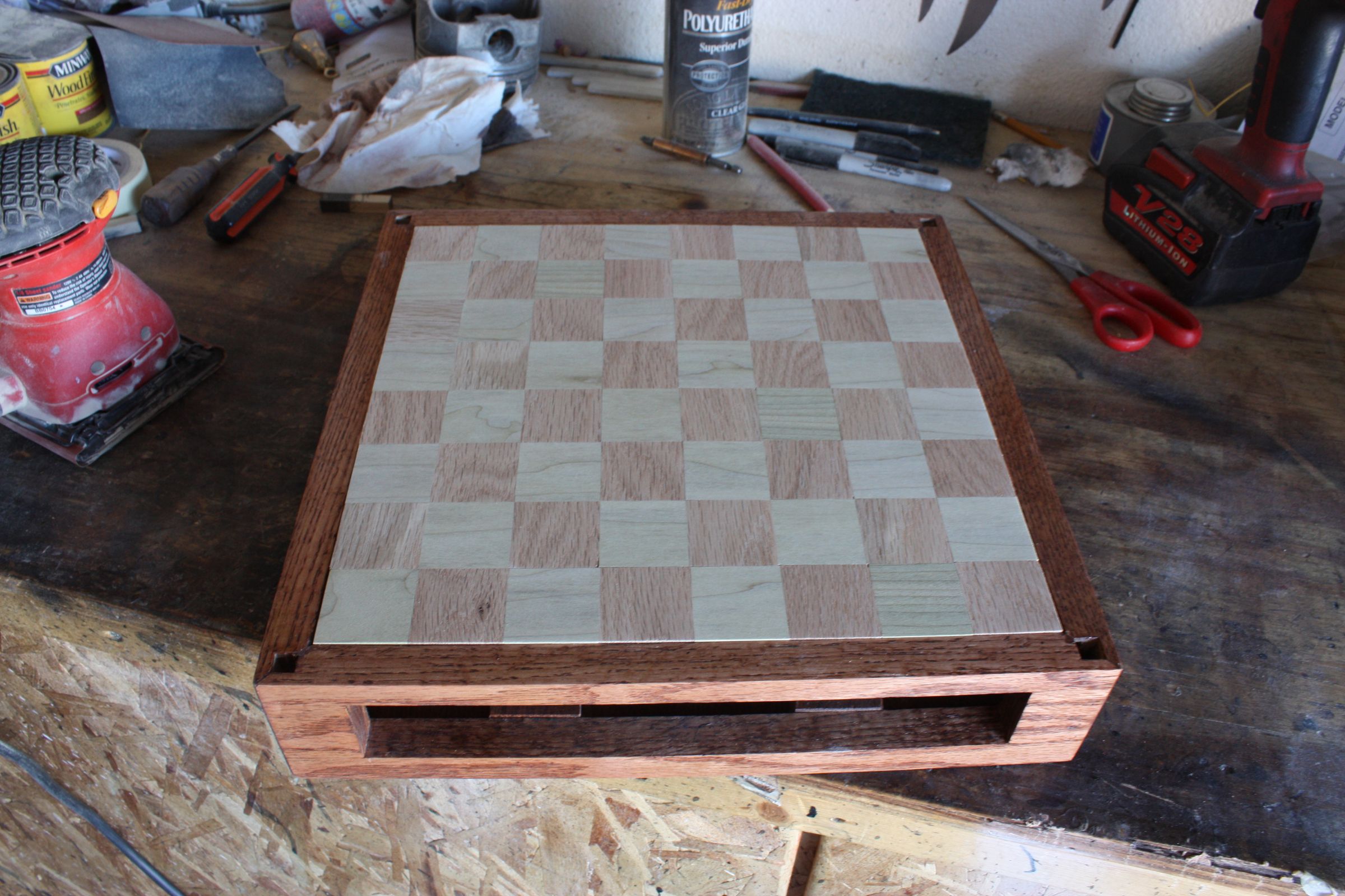 Make a Chess Set and Playing Board With a Storage Drawer : 12 Steps ...