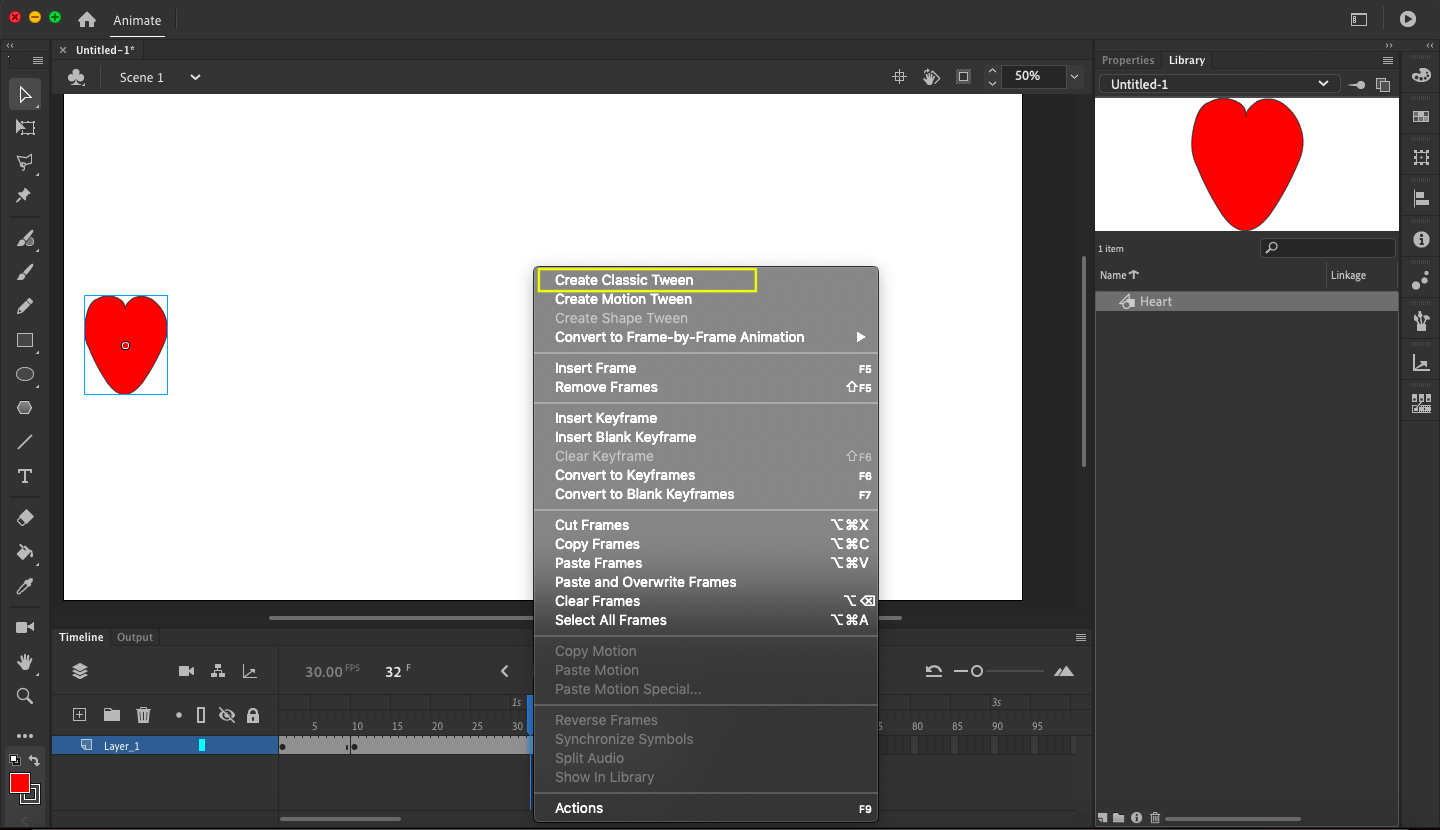 How to Create a Classic Tween in Adobe Animate CC : 11 Steps ...