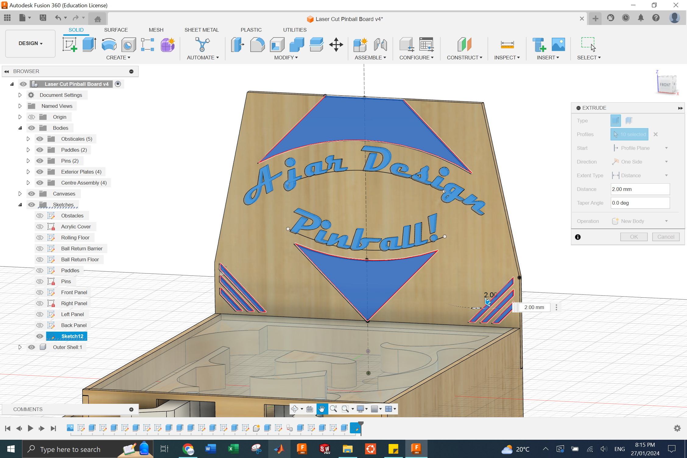 Pinball Arcade Machine - Lasercut & 3D Printed : 22 Steps (with ...
