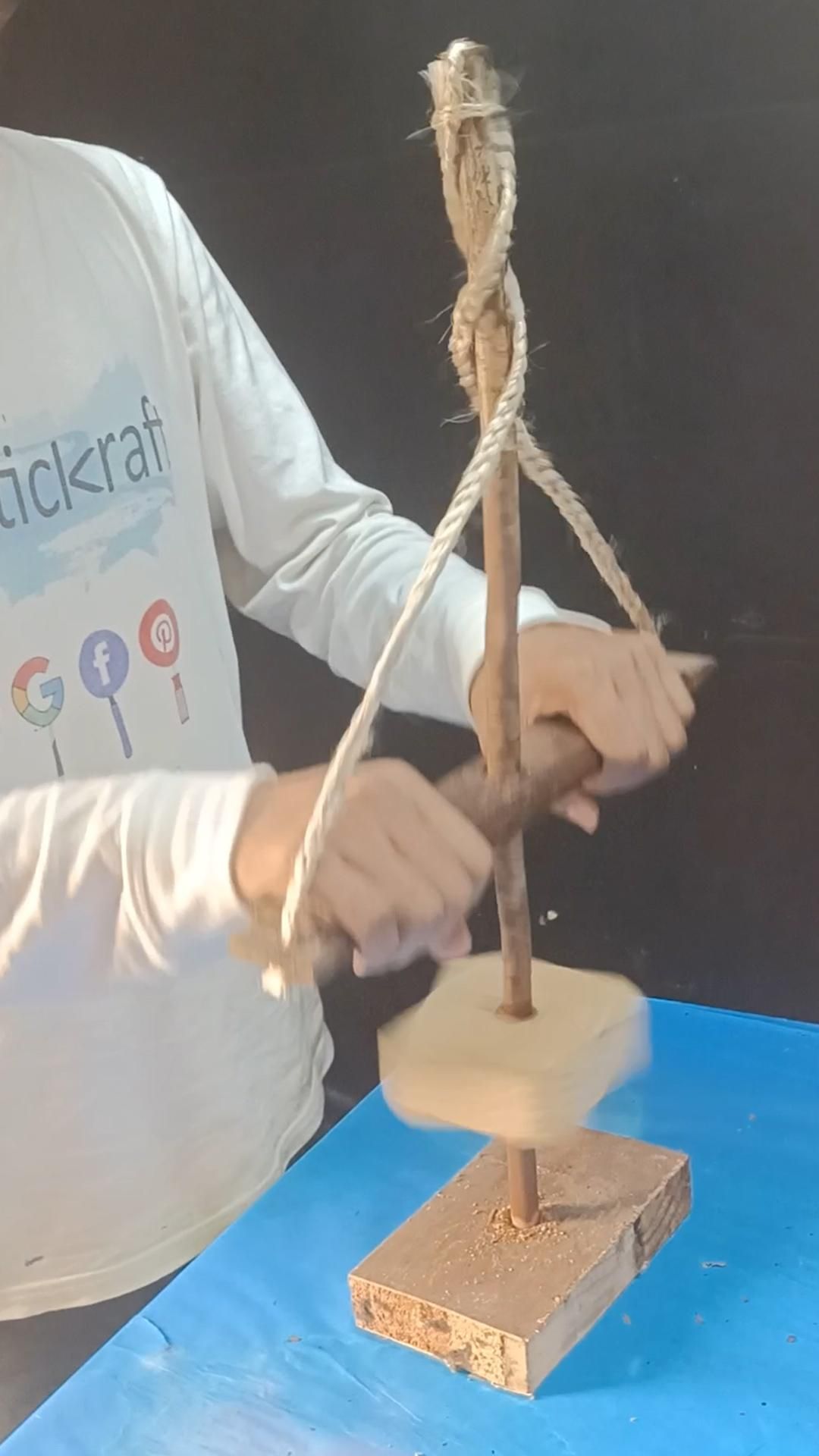Primitive Fire Starting Tool Using Wooden Stick and Rope : 6 Steps ...