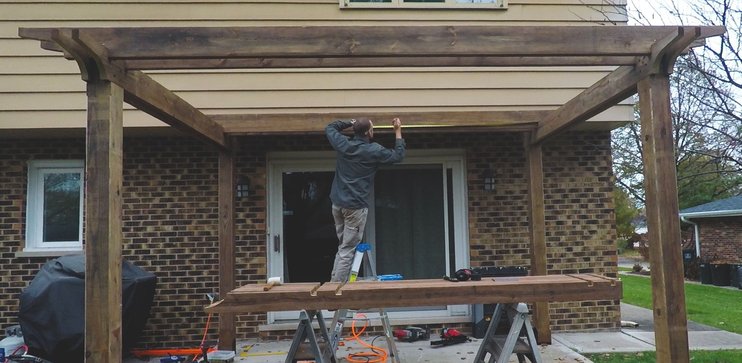 How to Build a Pergola on a Concrete Patio in Two Days : 18 Steps (with ...
