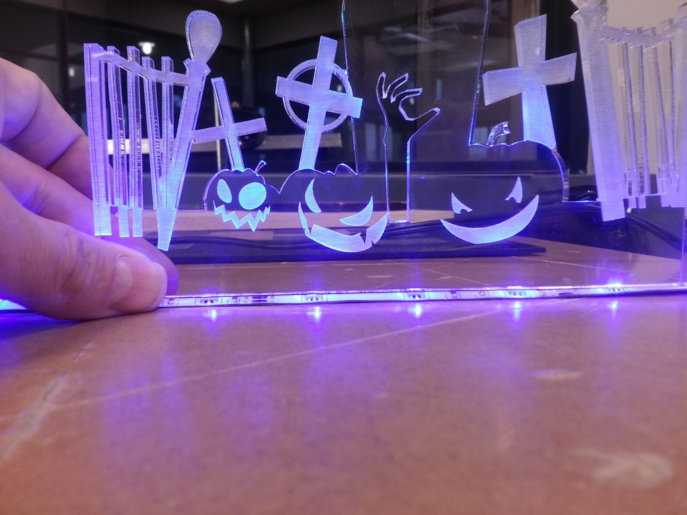 Laser Cut Edge Lit Halloween Display - I Made It at TechShop! : 7 Steps ...