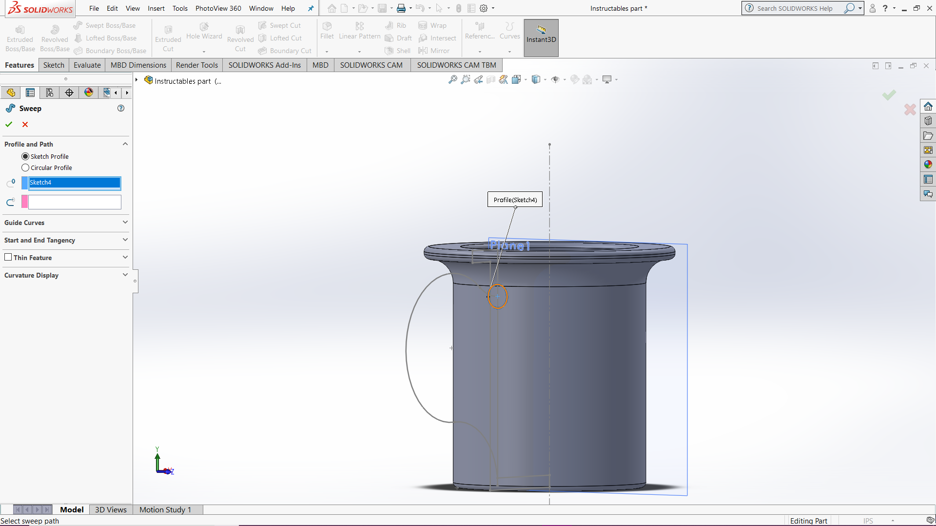 Differentiating Between the Sweep and Loft Commands on Solidworks 2020 ...