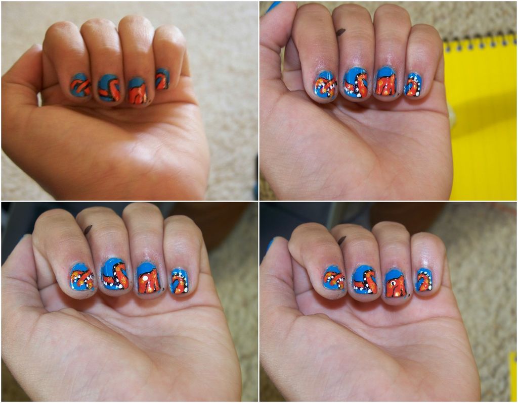 Easy Finding Nemo Nail Art