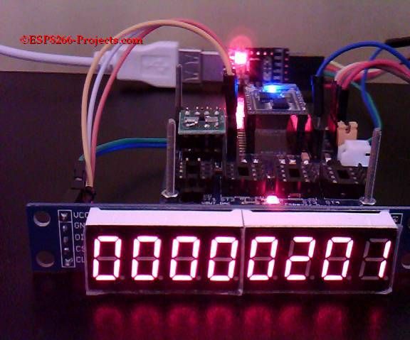 MAX7219 - 8 Digit LED Display Module Driver for ESP8266 : 5 Steps - Instructables