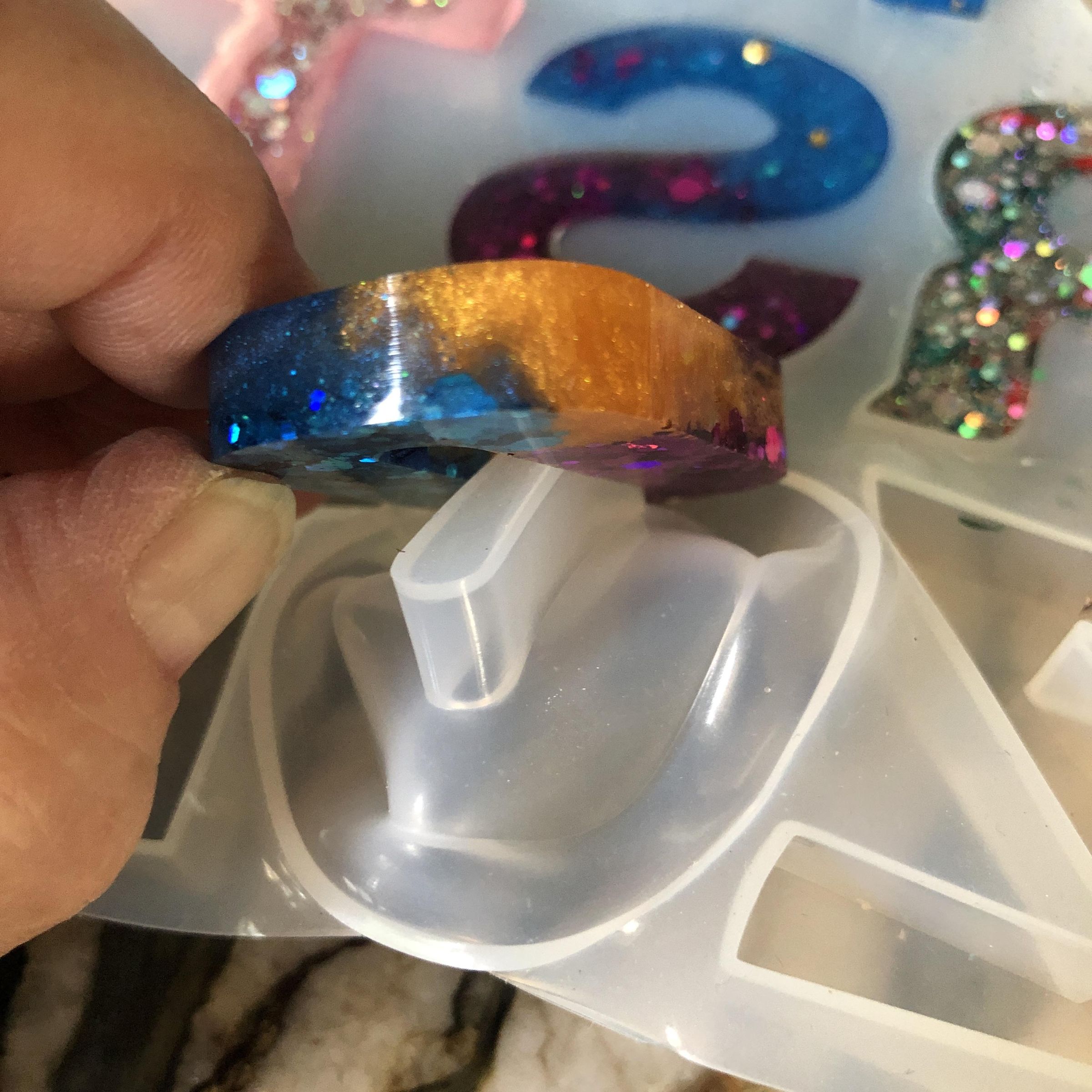 Holographic and Floral Resin Letter Keychains : 18 Steps (with Pictures ...