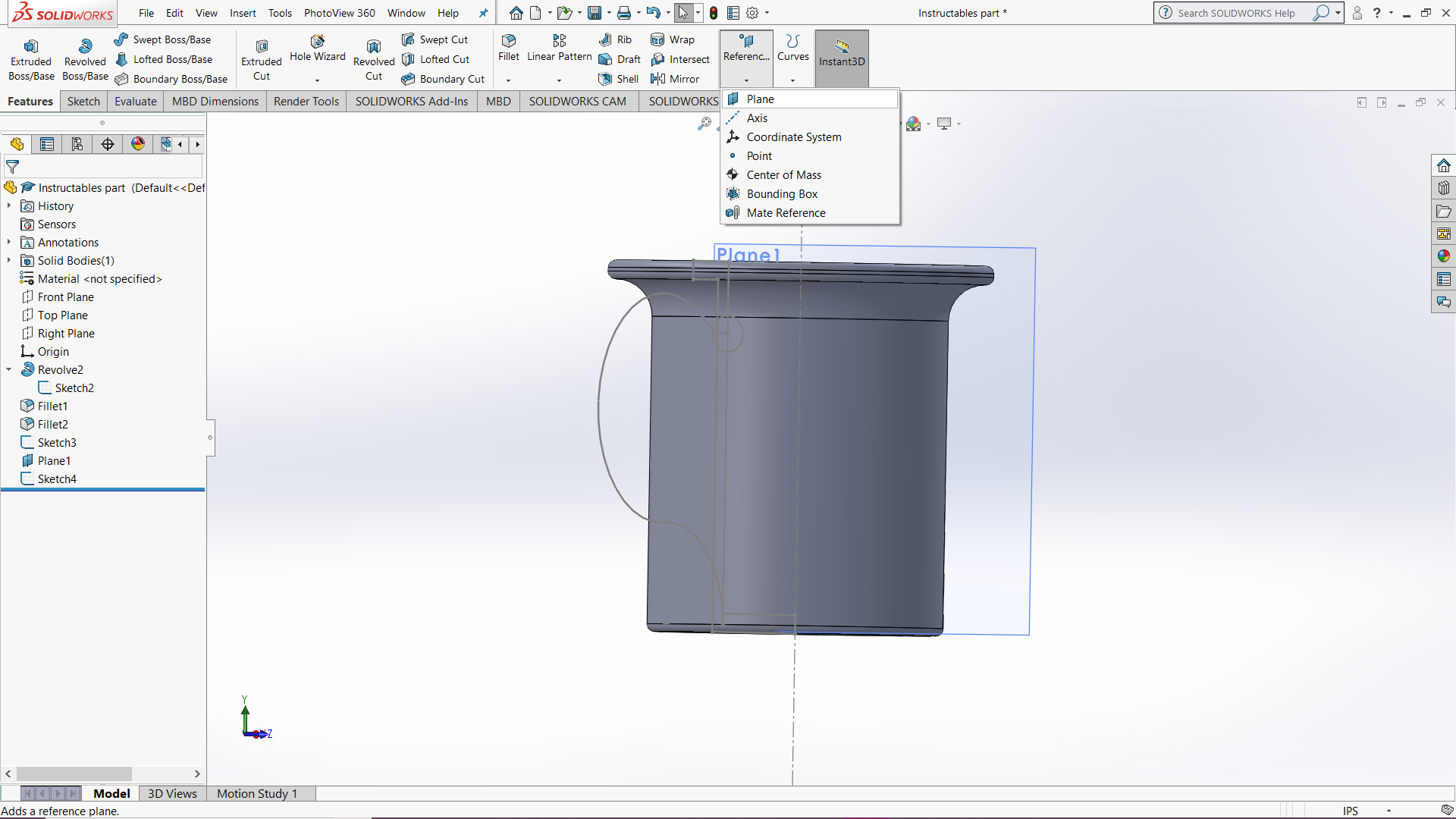 Differentiating Between the Sweep and Loft Commands on Solidworks 2020 ...