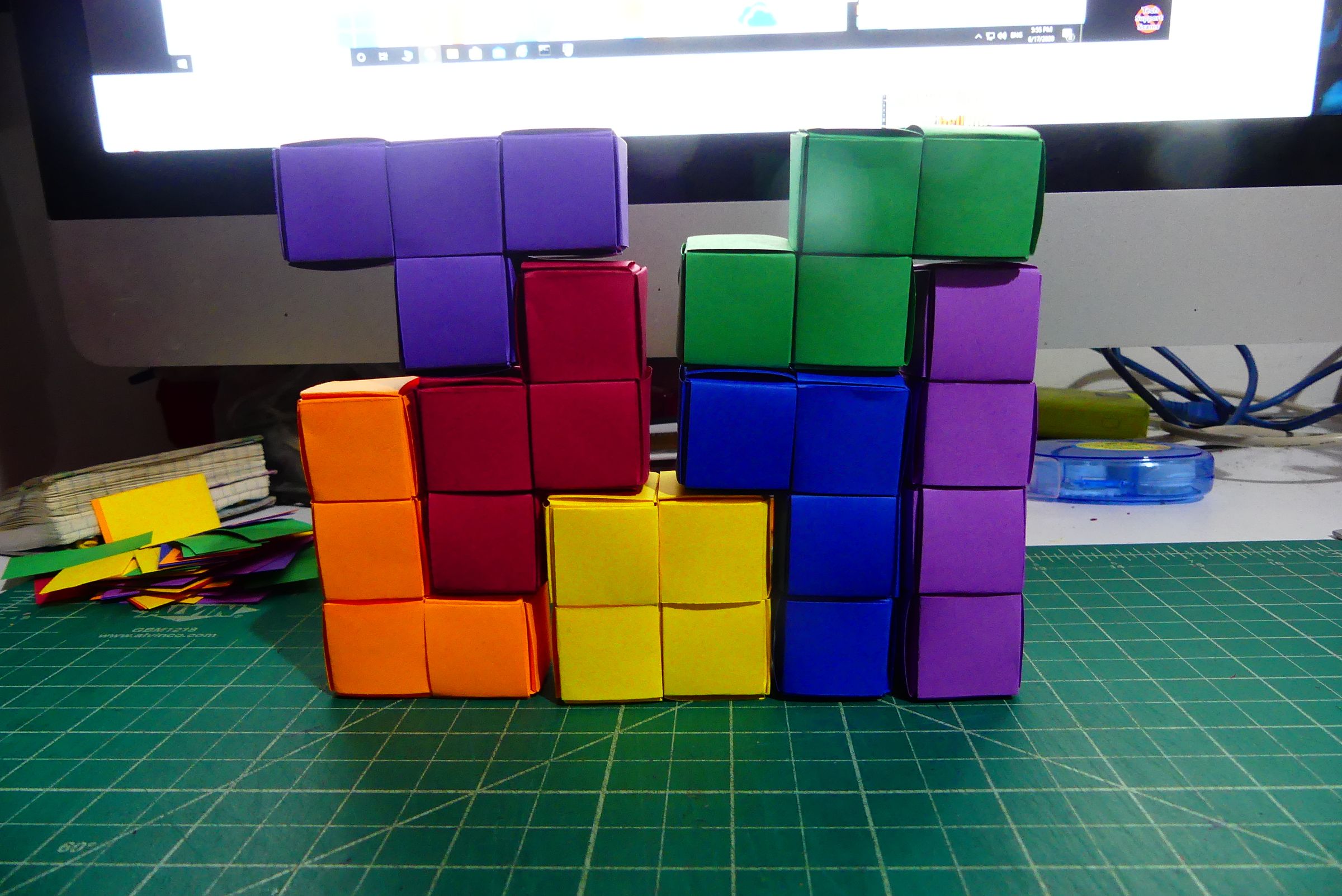Rainbow Tetris Paper Sculpture : 7 Steps (with Pictures) - Instructables