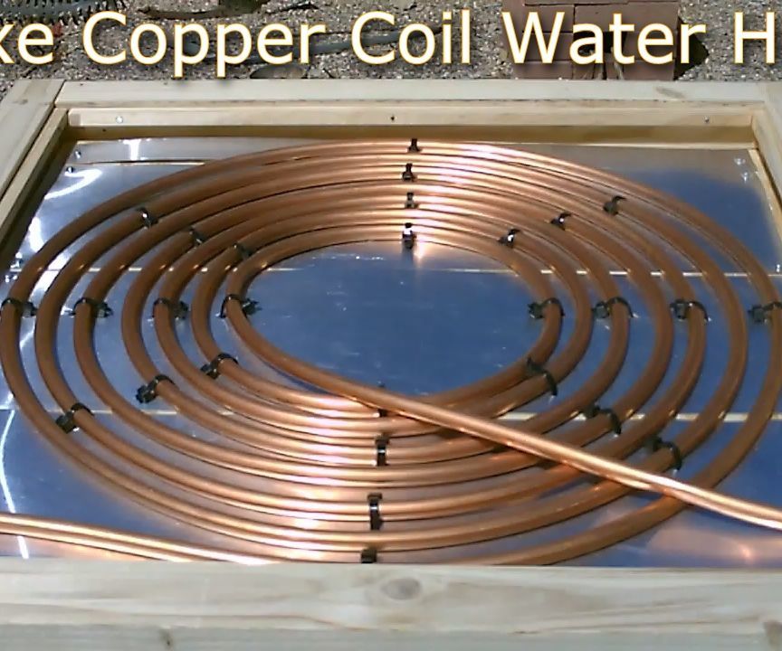 DIY Solar Water Heater! - Deluxe "Aluminum Backed" COPPER COIL Solar Water Heater! 175F Full ...