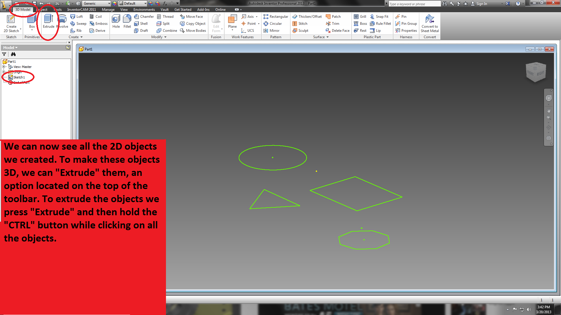 Understanding AutoDesk Inventor 2012: Creating Objects and Extruding : 3 Steps - Instructables