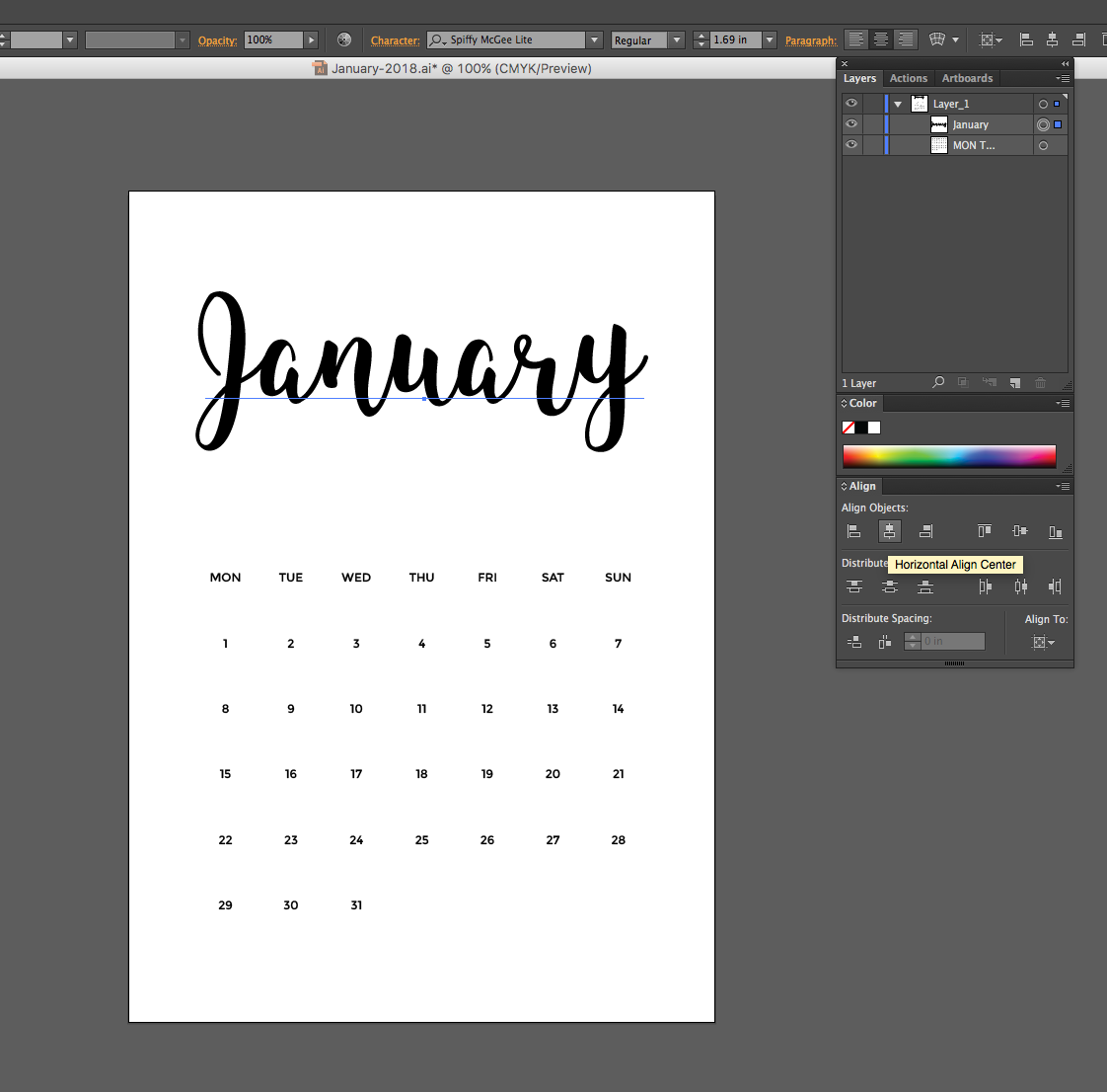 Create a Printable Calendar on Illustrator : 15 Steps (with Pictures ...