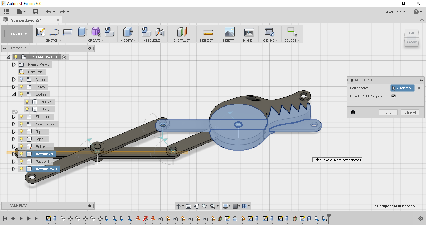 Designing Scissor Jaws in Fusion : 11 Steps (with Pictures) - Instructables