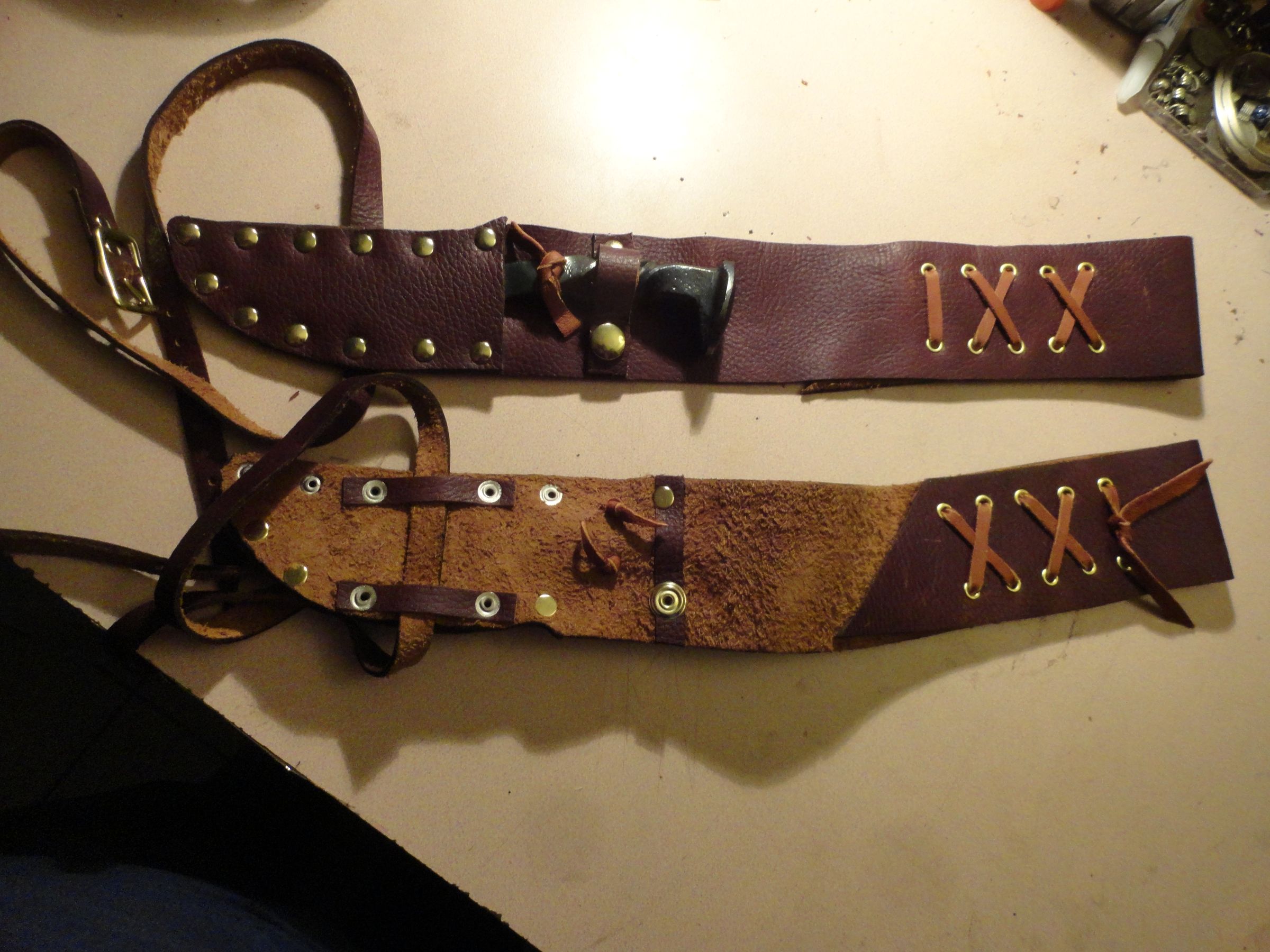 Belt Sheaths for Knives (with Thigh Strap) : 4 Steps (with Pictures ...