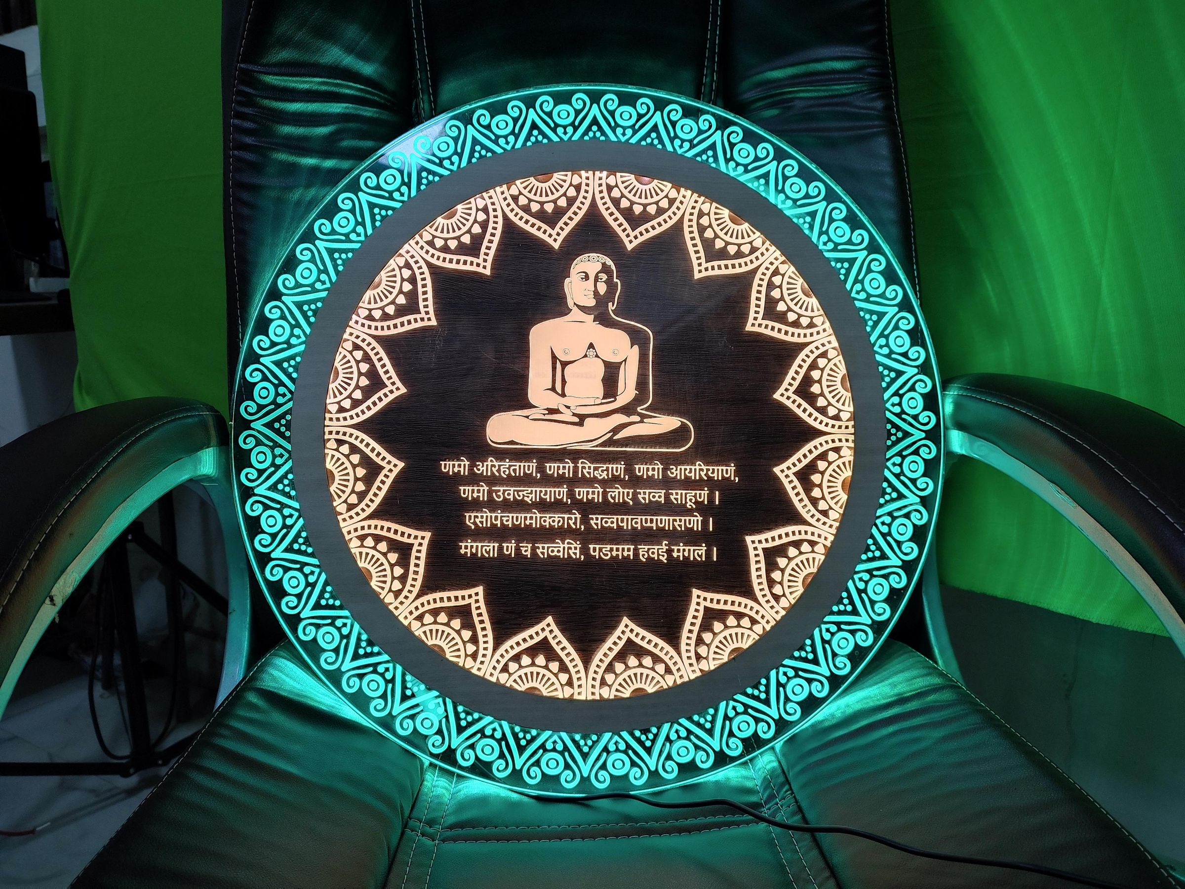 Enlightened Masterpiece: Crafting a Laser Engraved Mahavir Swami LED ...