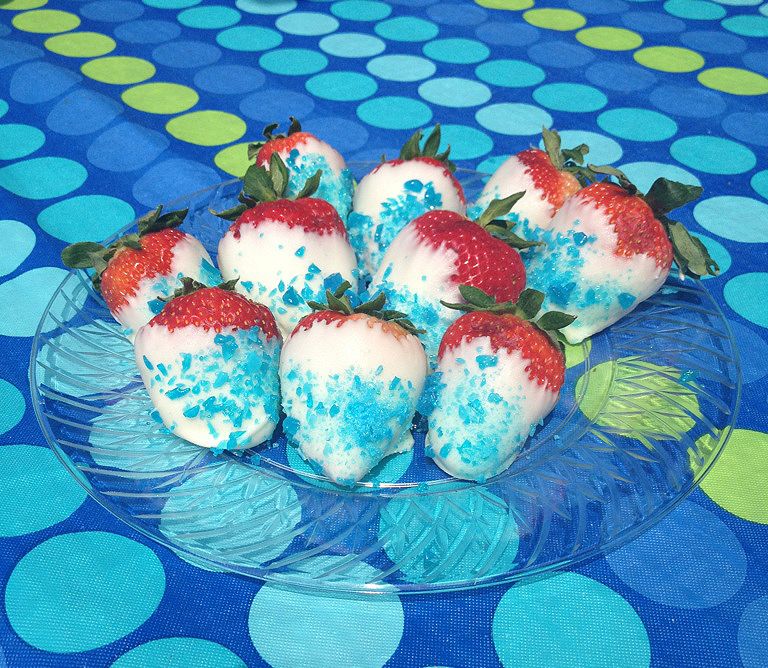 Red, White and Blue Strawberries With Blue Candy (with Pictures ...