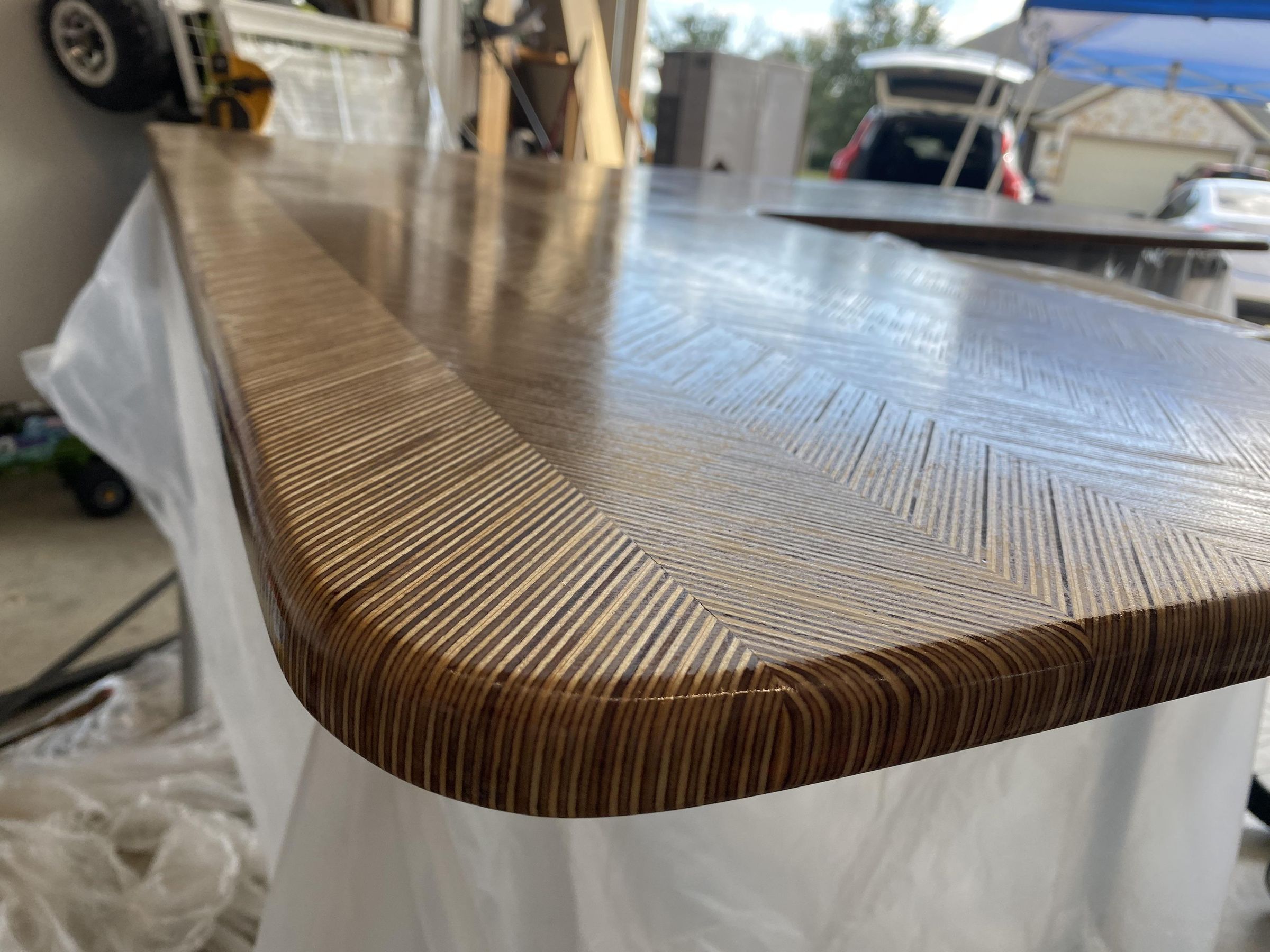 Chevron Pattern Plywood Corner Desk (motorized) : 10 Steps (with ...