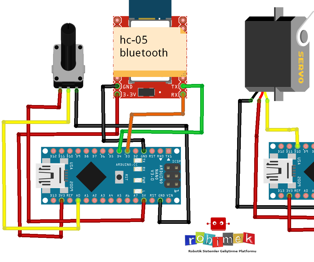 Servo Motor Control Via Bluetooth With Potentiometer : 6 Steps ...