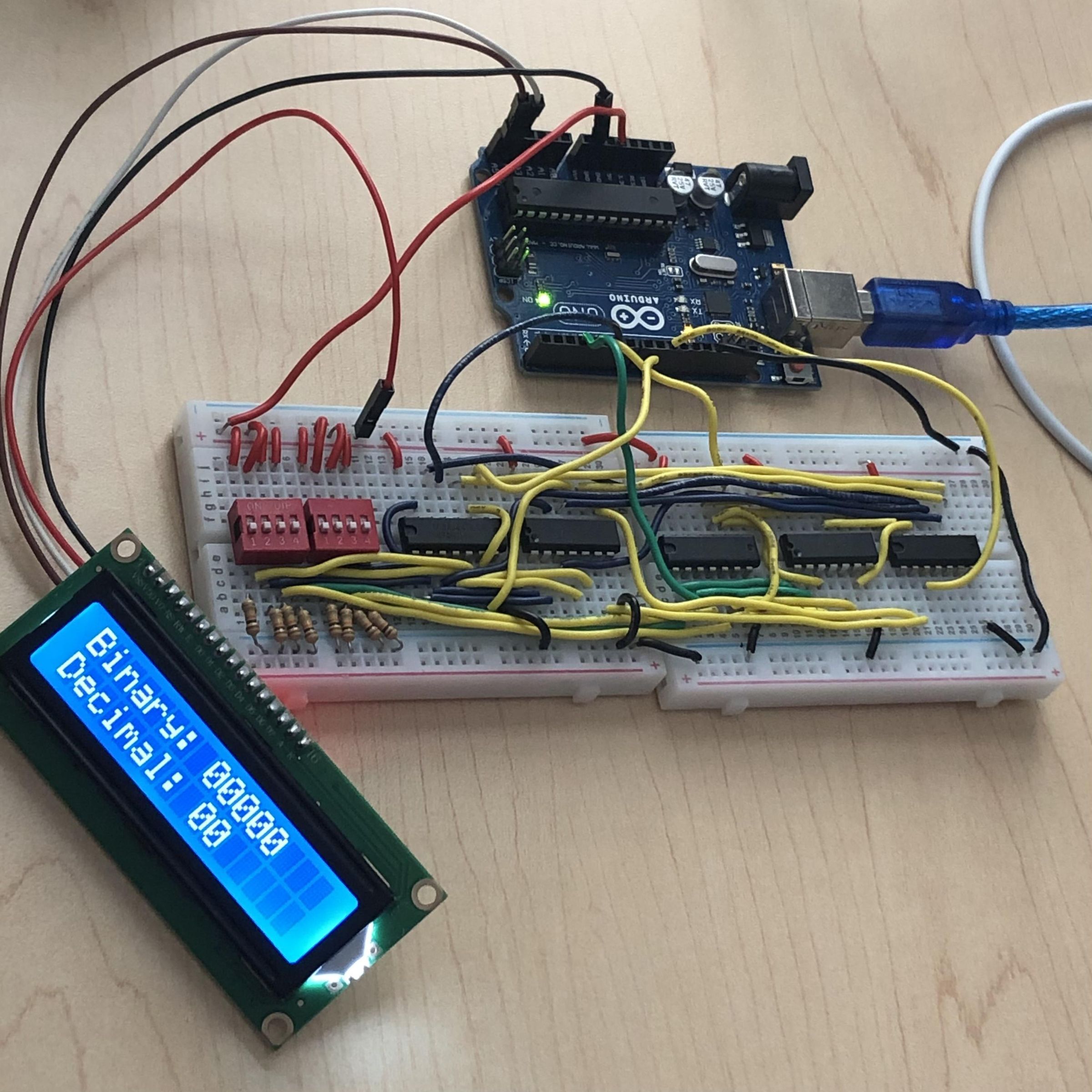 4 Bit Adder With LCD Monitor and Decimal Conversion : 7 Steps (with ...