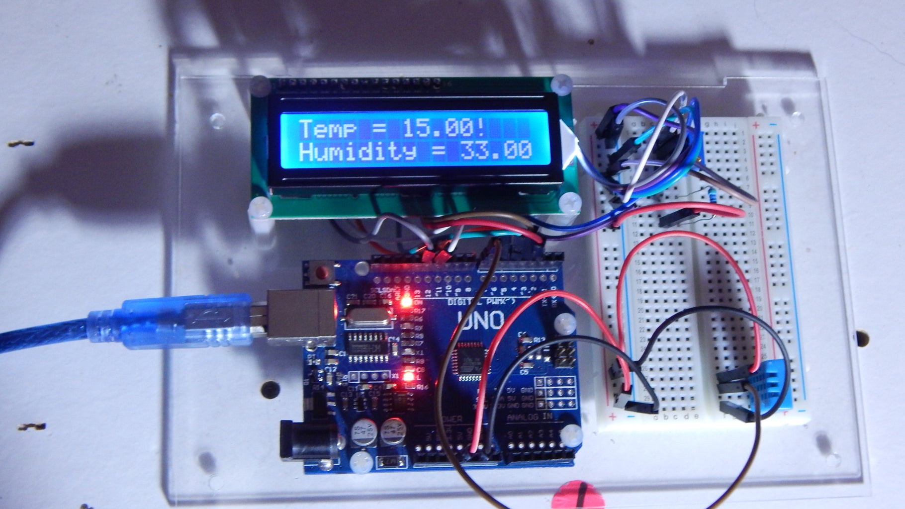 Arduino Lcd Clock Thermometer Humidity Project 7 Steps Instructables