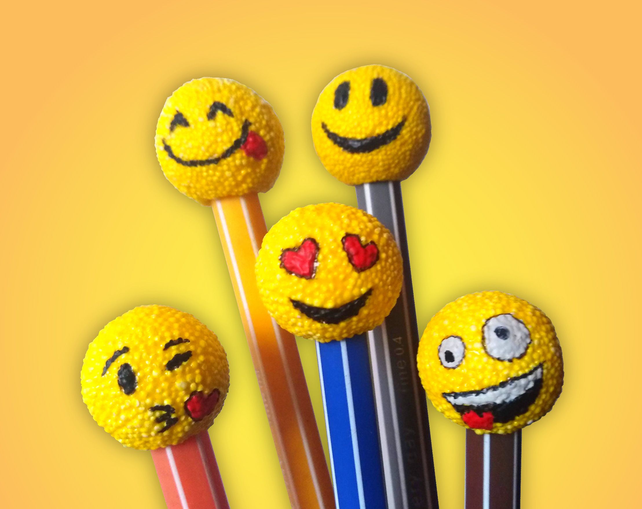 YELLOW - DIY Emoji Pencil Toppers : 6 Steps - Instructables