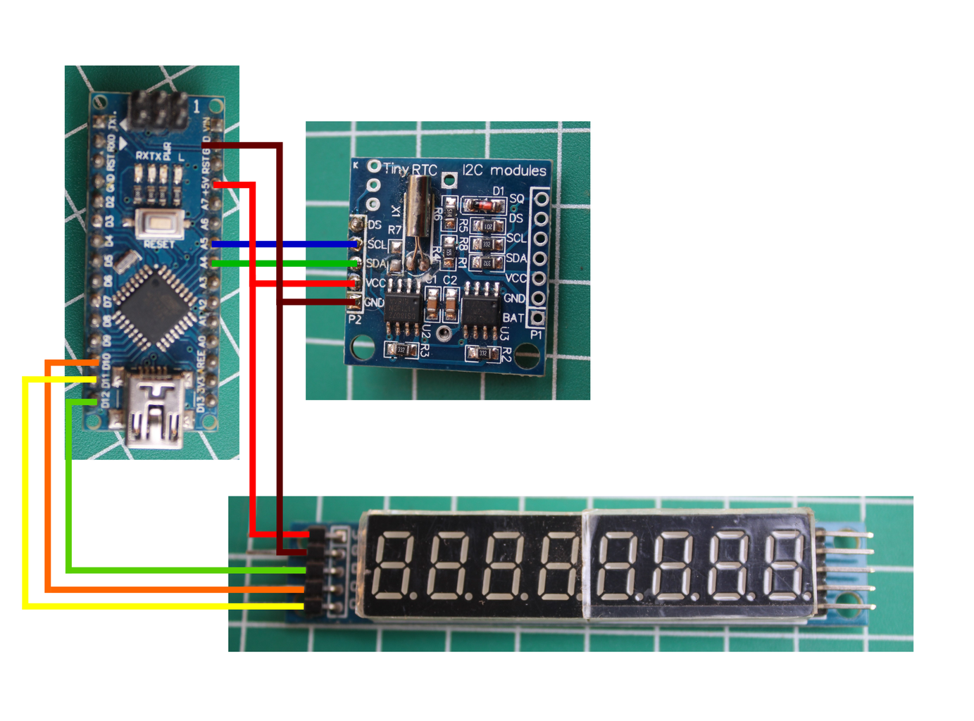 Simple Digital Clock Using Arduino Nano And Ds1307 4 Steps Instructables