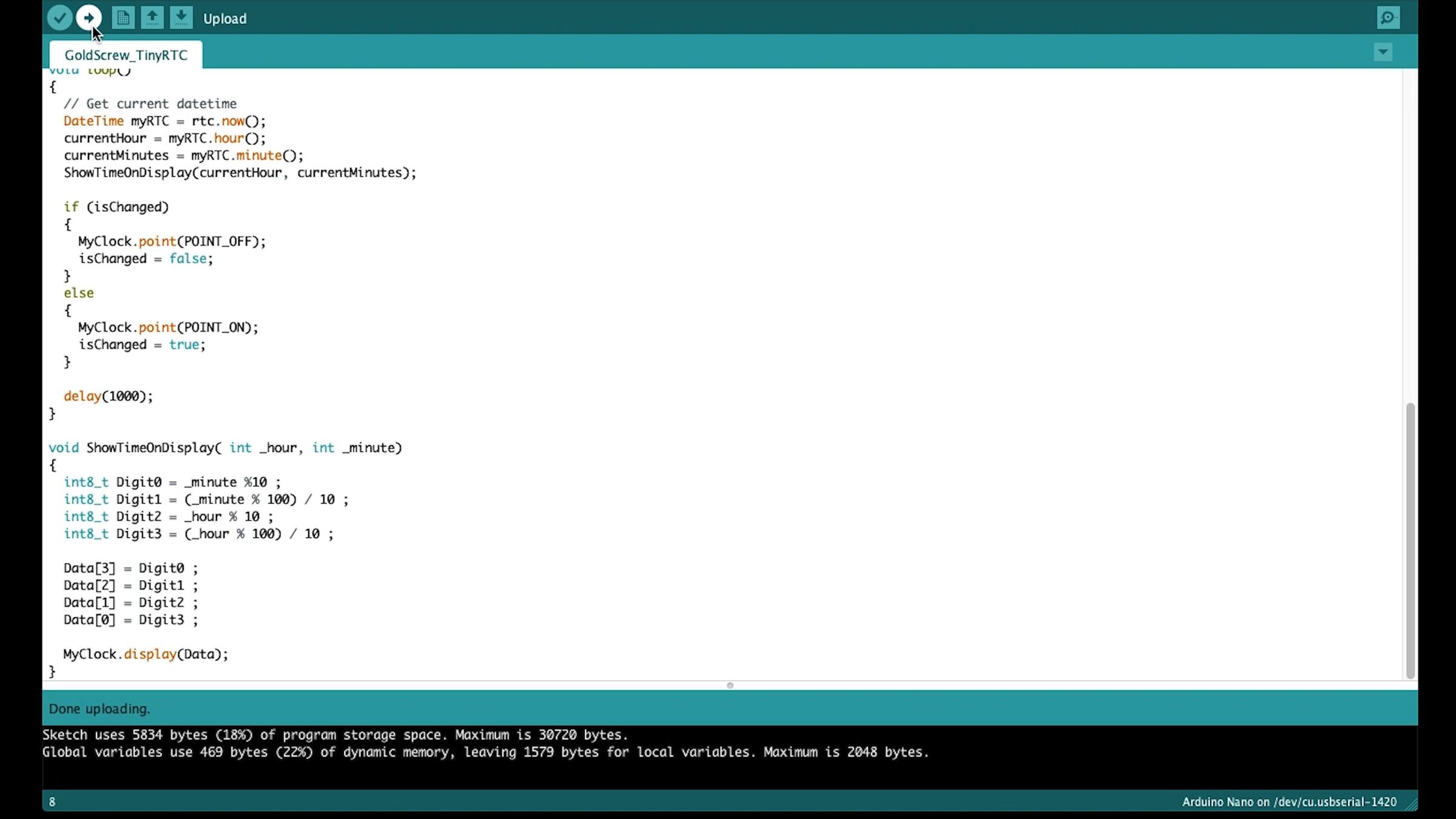 How to Use Tiny RTC - Real Time Clock Module With Arduino and TM1637.h ...