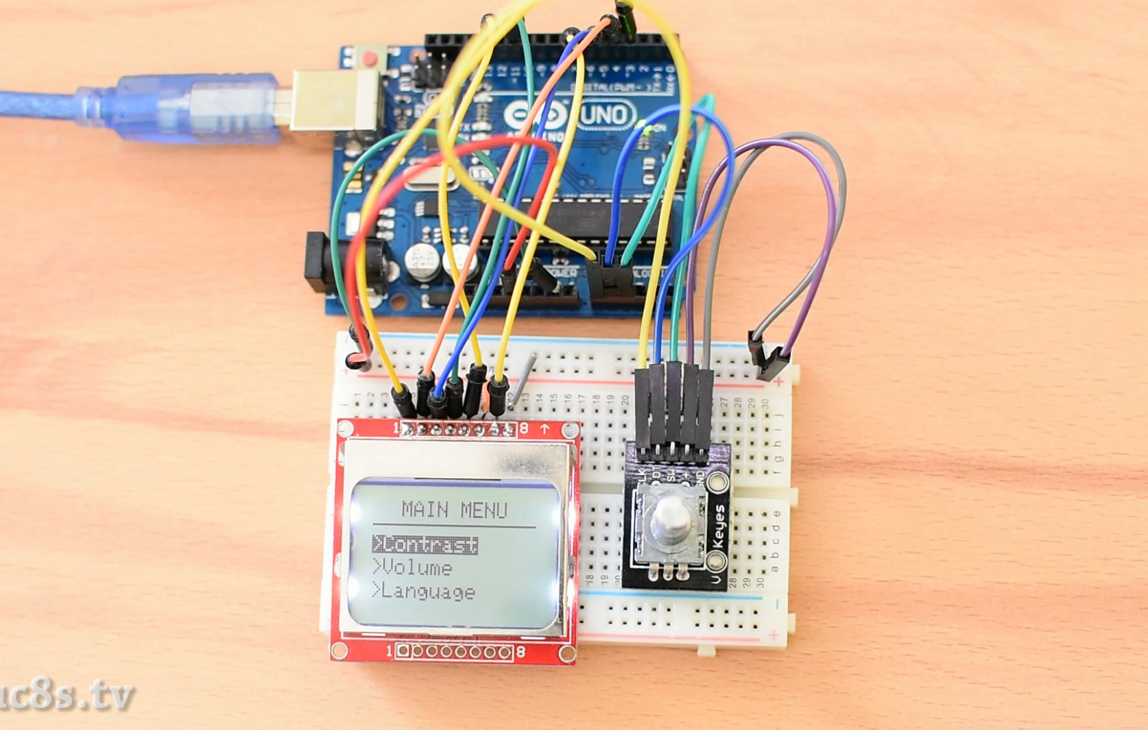 Arduino Menu on a Nokia 5110 Lcd Using a Rotary Encoder : 6 Steps (with ...