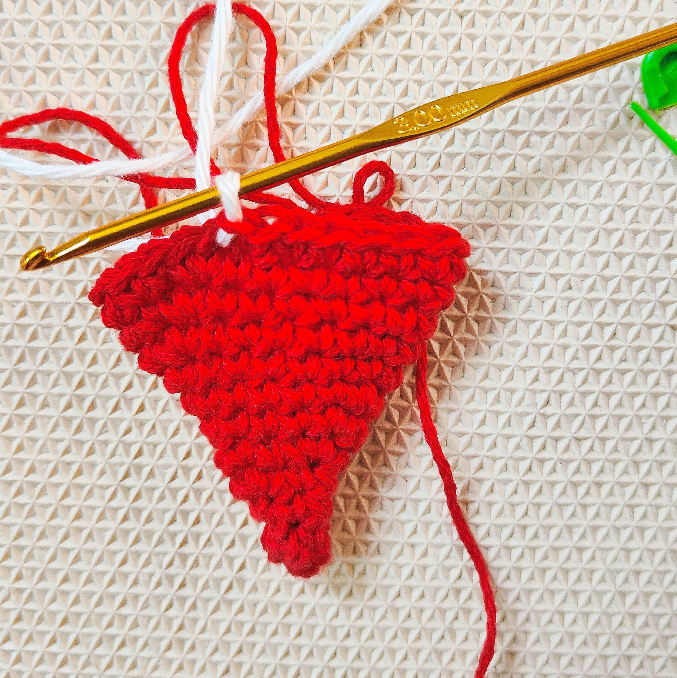 Crochet Mini Santa Hat Ornament With Single Crochets : 16 Steps (with ...