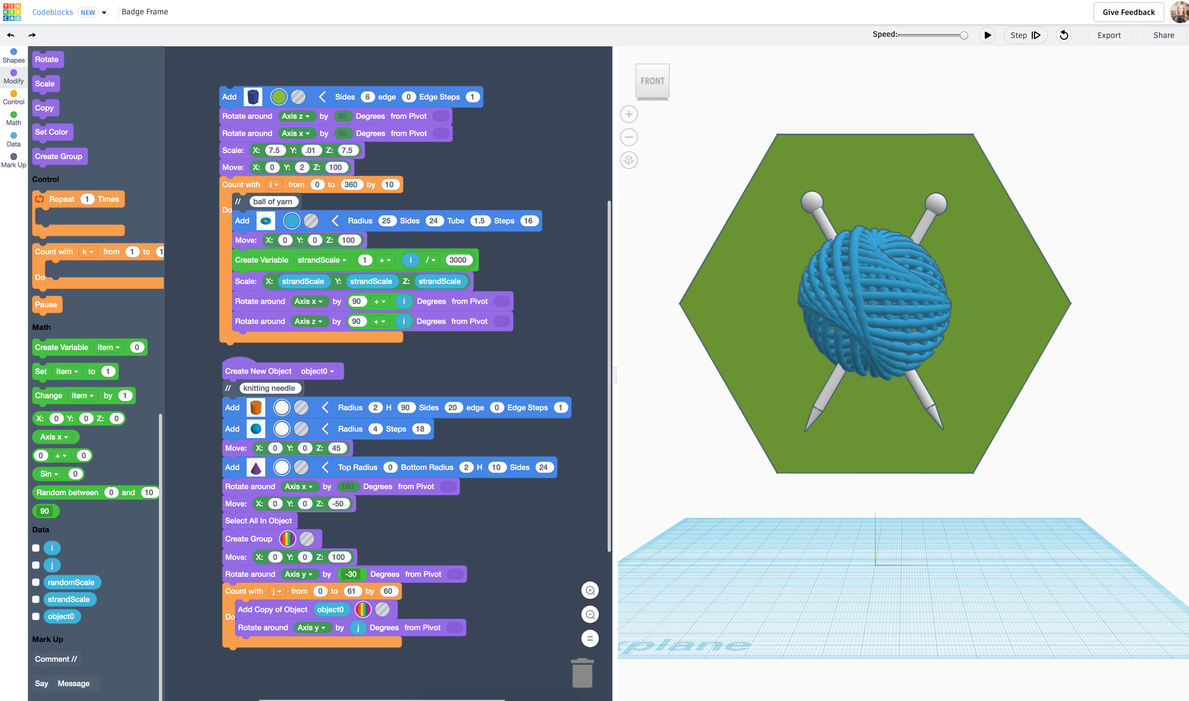 Badges With Tinkercad Codeblocks : 6 Steps (with Pictures) - Instructables