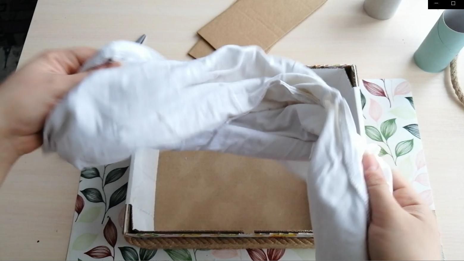 DIY Cardboard Box Organizer Twine and Toilet Paper Rolls | Storage ...