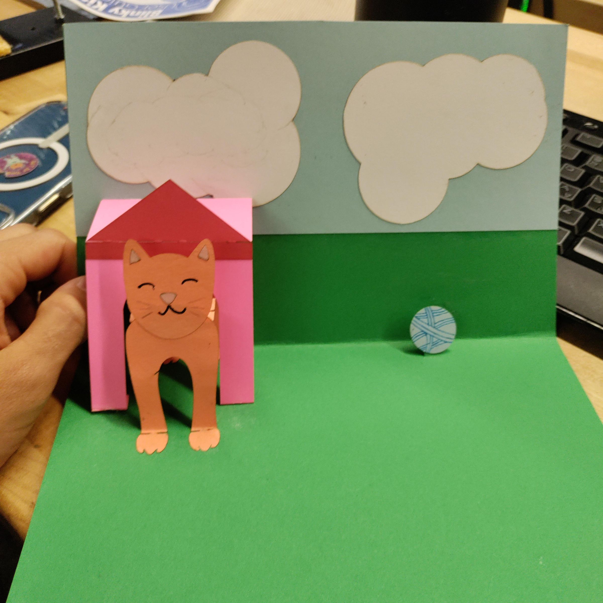 A Little Cat Pop Up Card Than Can Be Used for Any Day or It Can Be ...