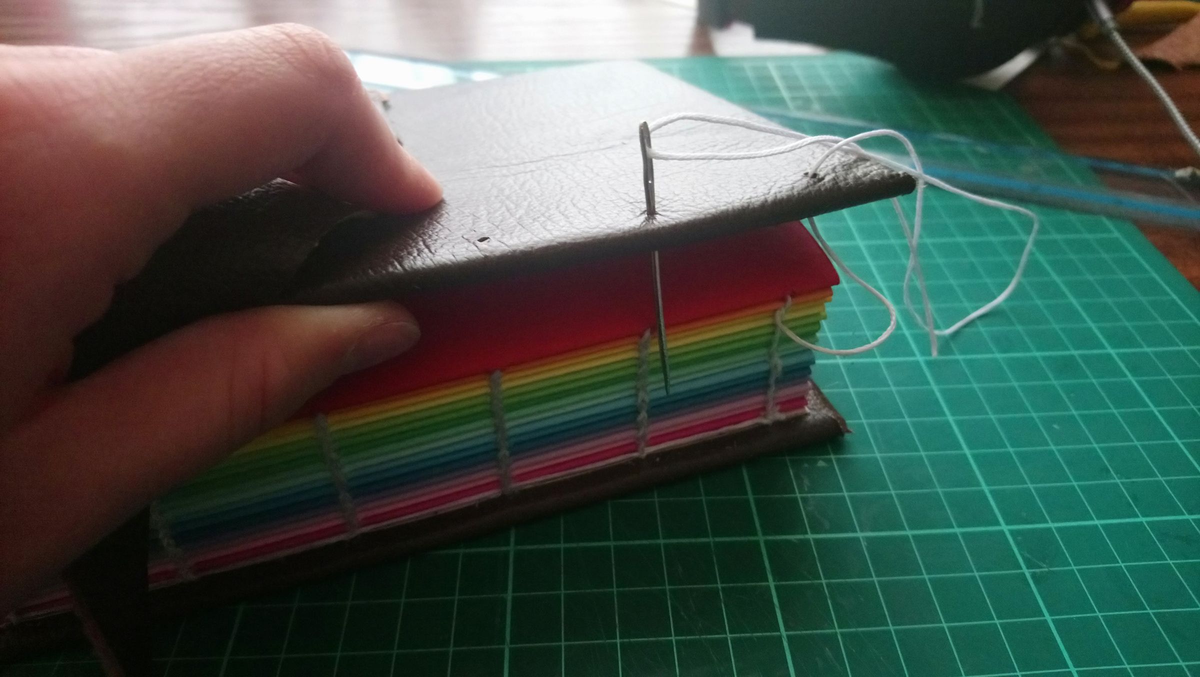 Rainbow Leather Bound Notebook : 17 Steps (with Pictures) - Instructables