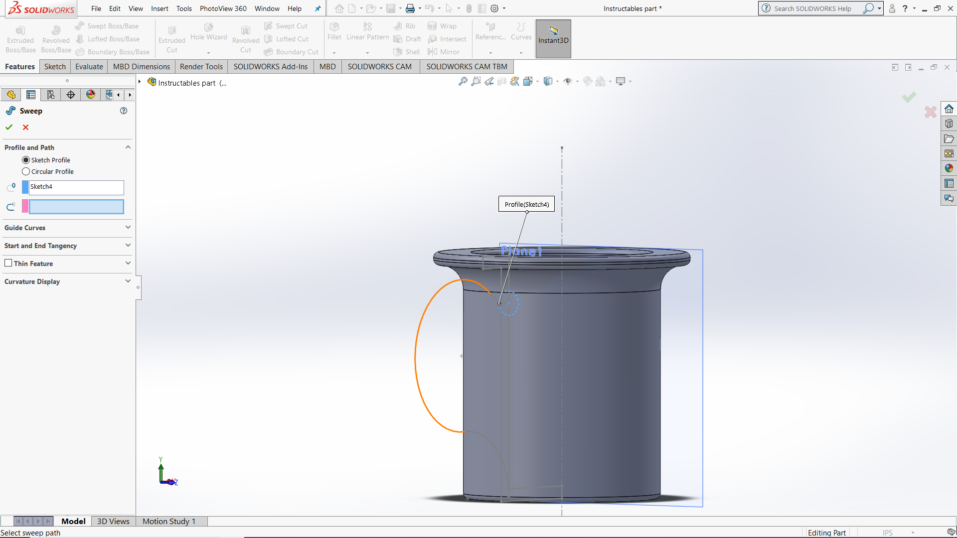 Differentiating Between the Sweep and Loft Commands on Solidworks 2020 ...