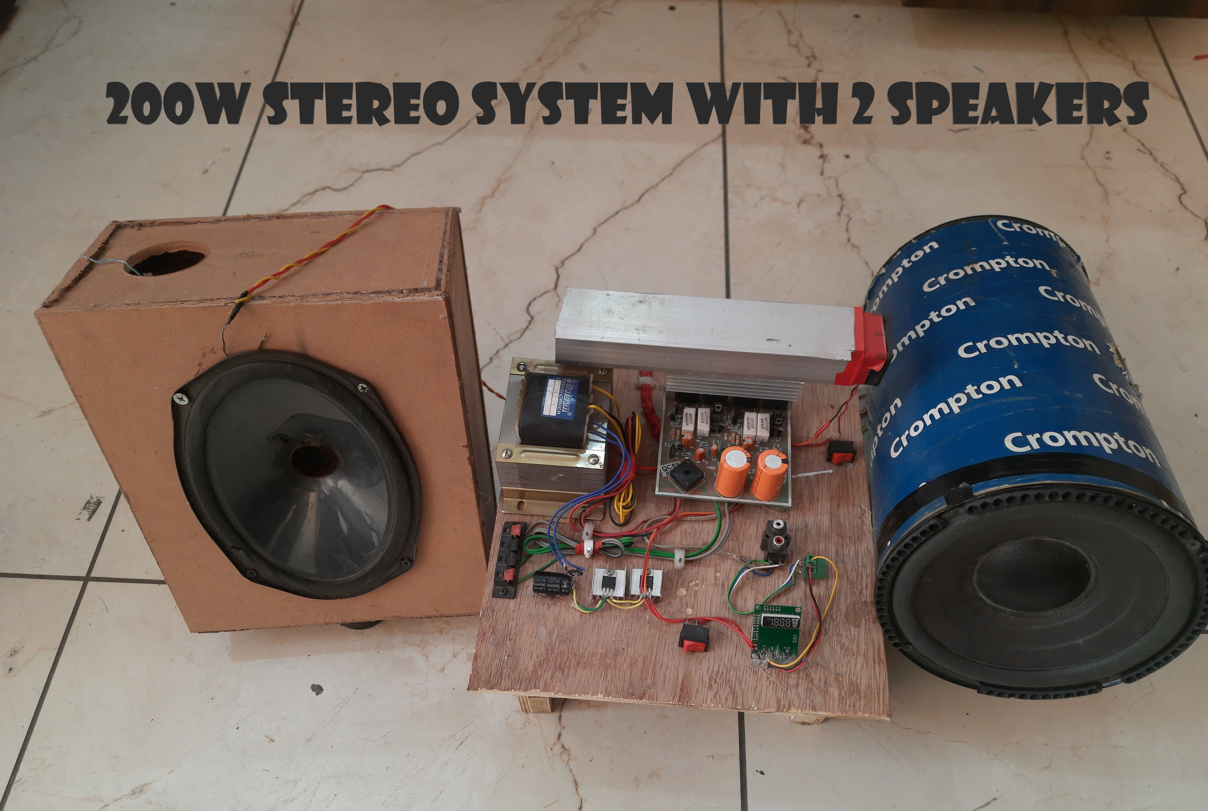 200 Watt Powerful Bass Boosted Stereo System With Bass Tube and Speaker ...