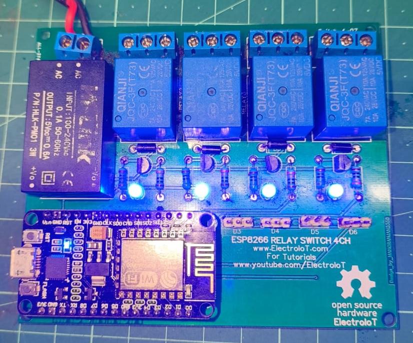 ESP8266 4-Relay IoT Control With Arduino Cloud & Push Buttons : 5 Steps - Instructables