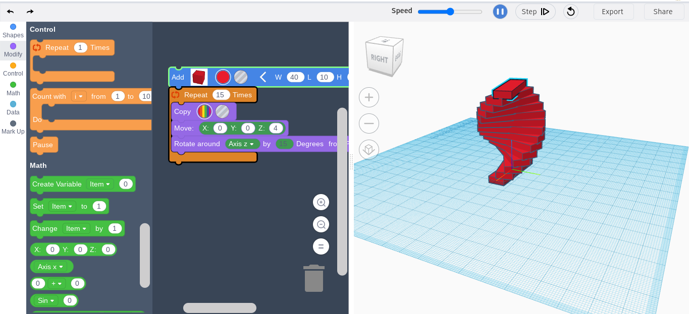 How to Make a Spiral Staircase Using Tinker Cad Code Blocks : 6 Steps - Instructables