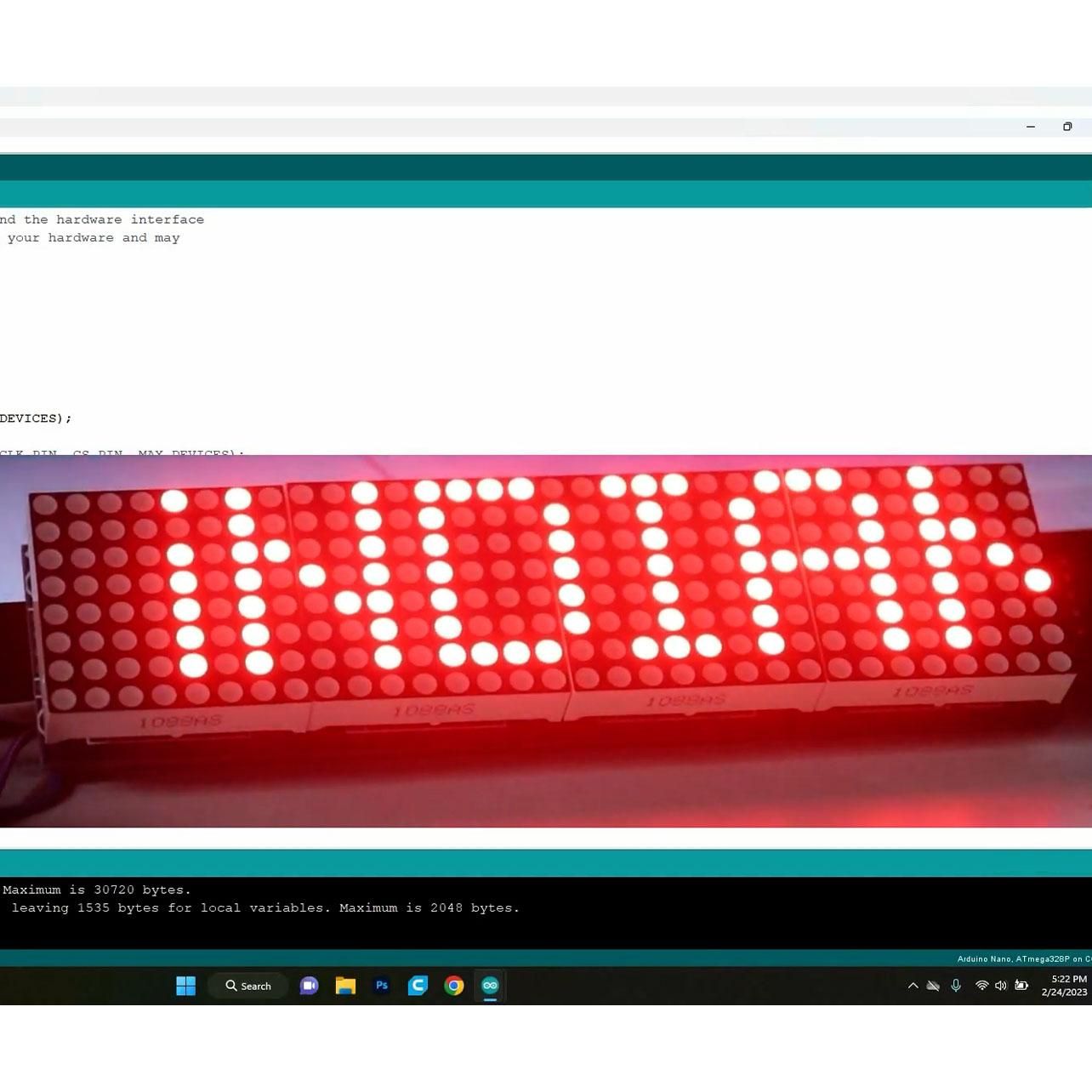How to Make 8x32 Scrolling LED Display Using MAX7219 Display and ...