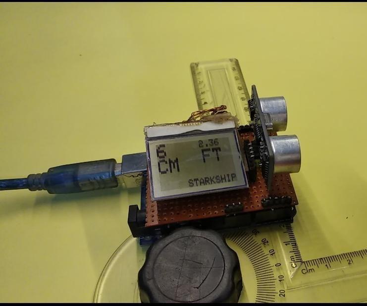 Arduino Ultrasonic Inch Tape :nokia 3310 Diaplay : 4 Steps - Instructables