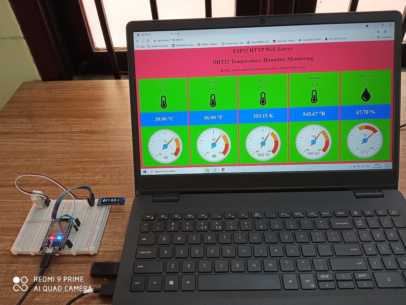ESP32 – Web Server – DHT22 Temperature – Humidity Monitoring : 9 Steps ...