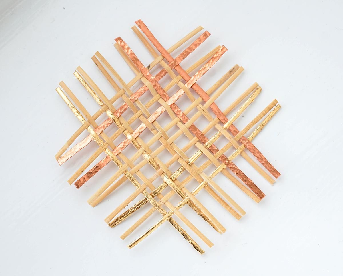 DIY Woven CANE & COPPER Art | Wall Decor Project : 8 Steps (with ...