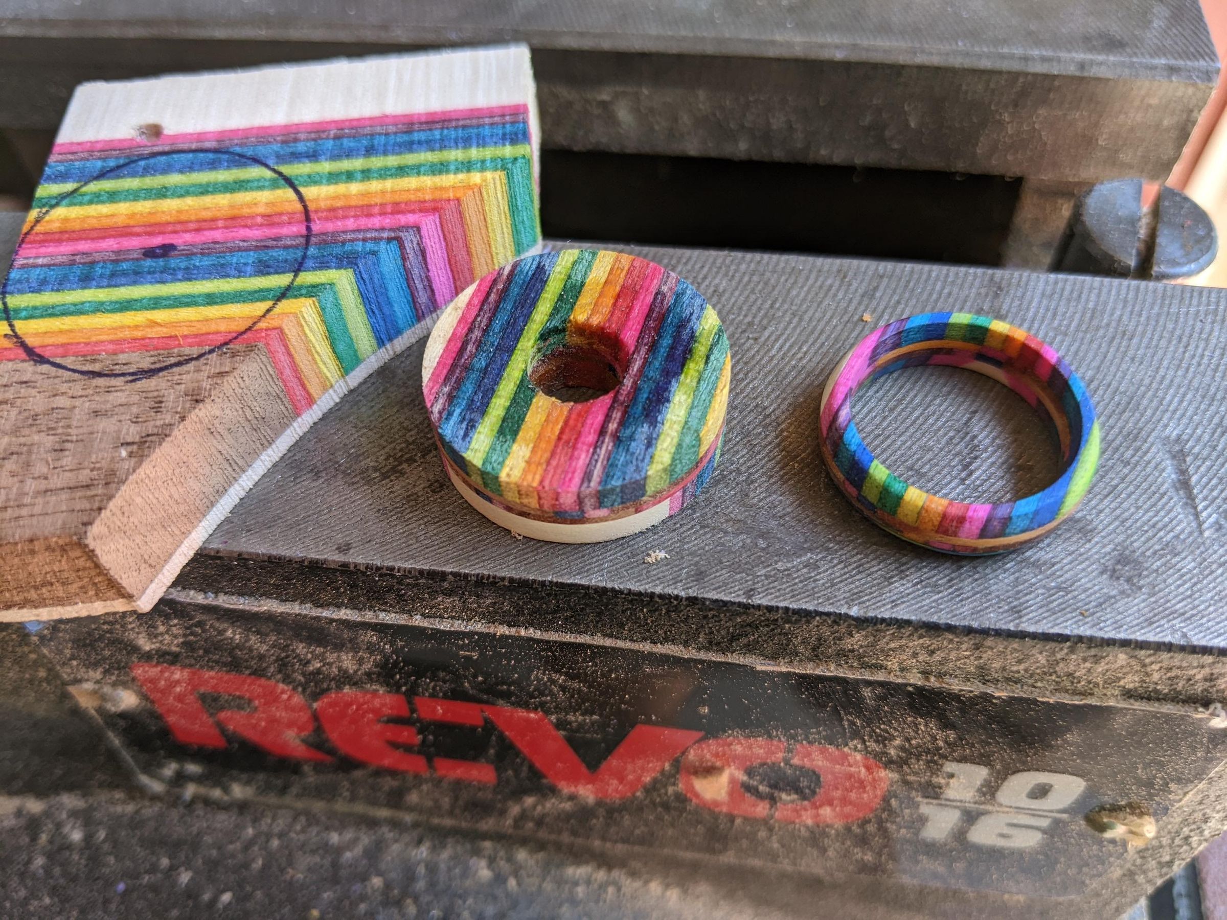 Rainbow Ring - 100 Segments of Exotic Woods + Resins for a 1-of-a-Kind ...