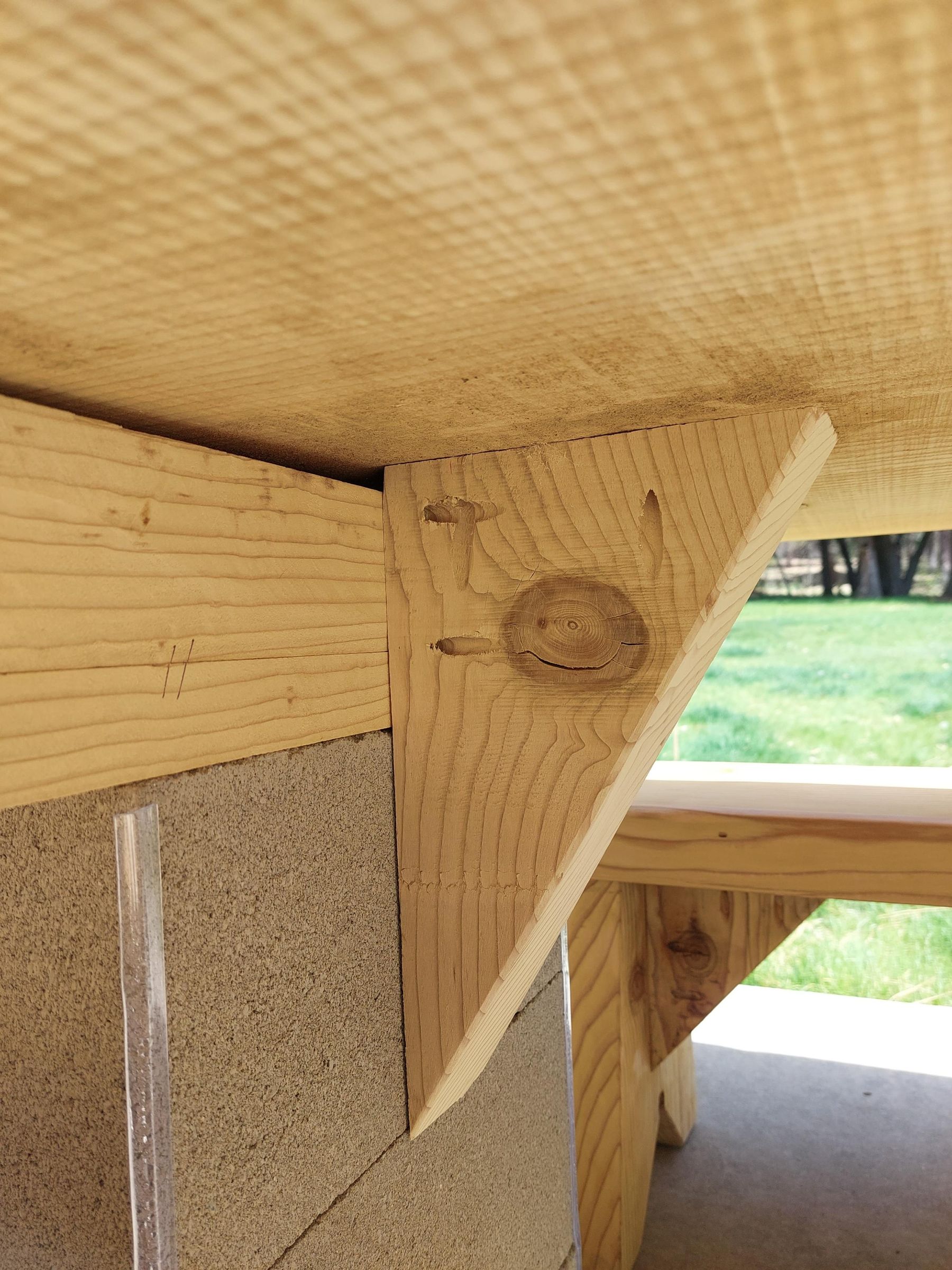 Patio Table With Cinder Block Legs and Beeswax Finish (Benches Included ...
