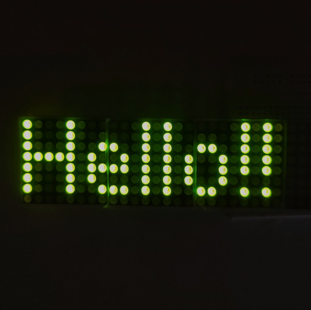 Dot Matrix 32x8 Max7219 Interfacing With Ardiuno 5 Steps With Pictures Instructables
