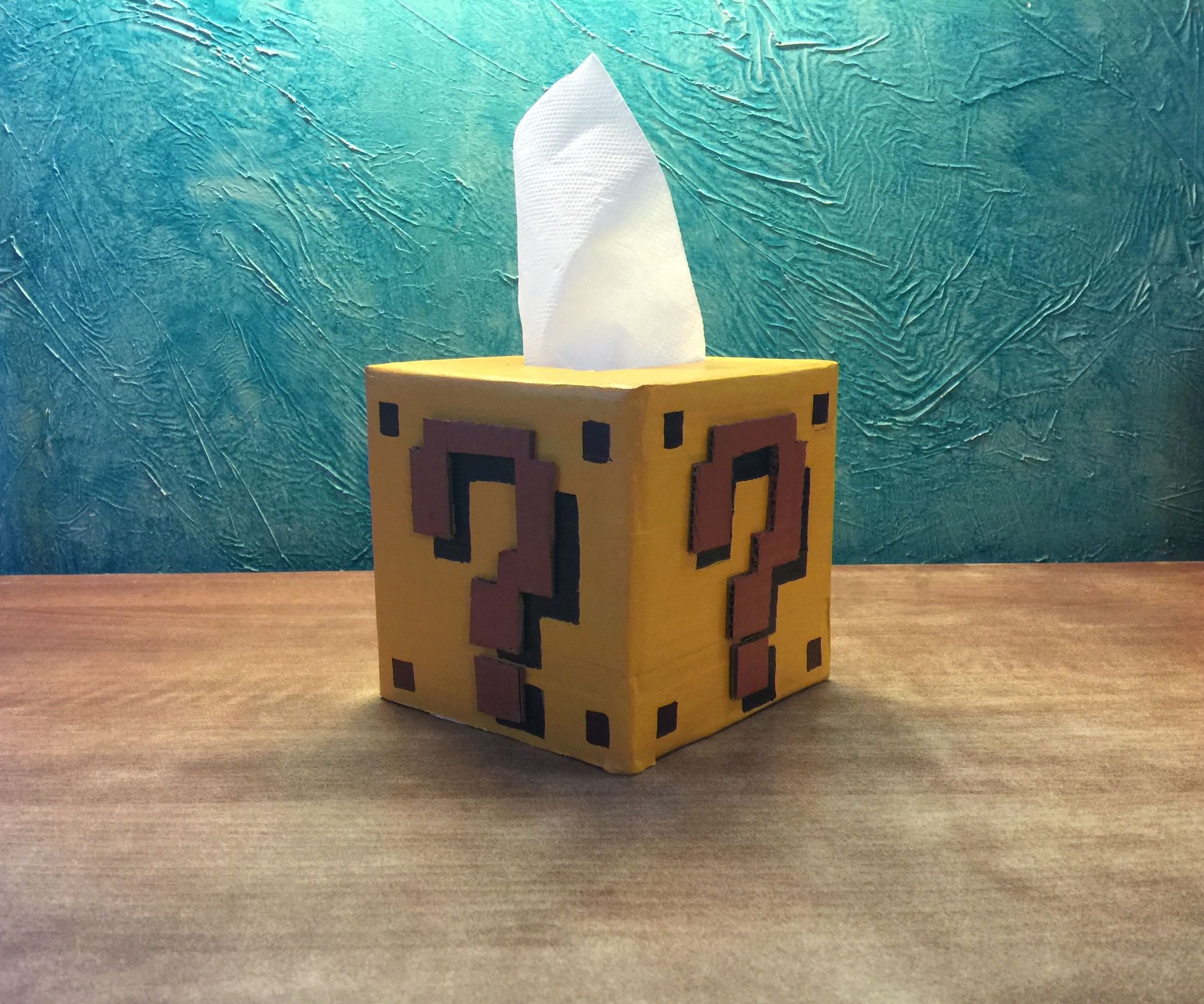 Mario Question Block Tissue Box : 11 Steps (with Pictures) - Instructables