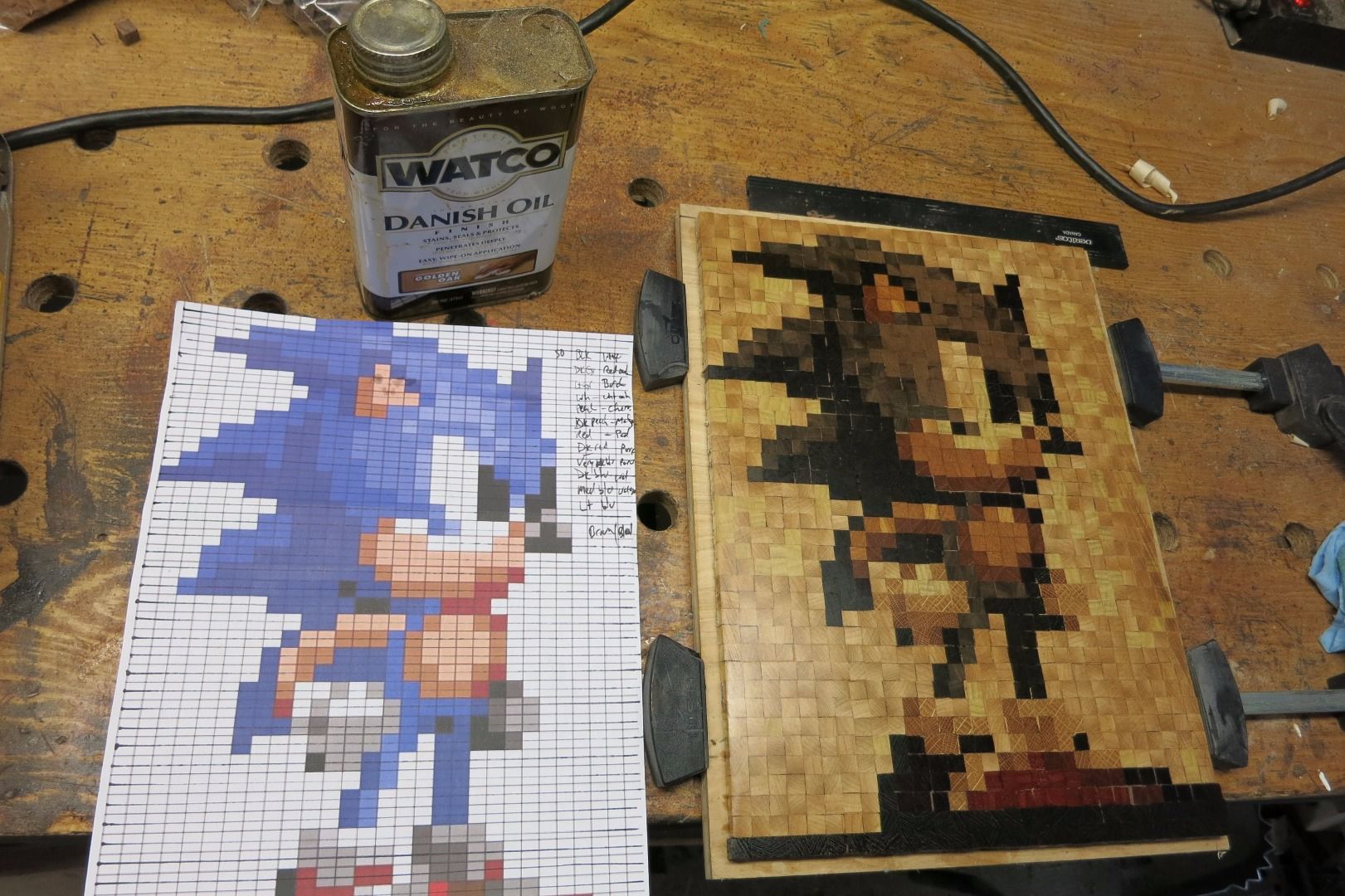 16-Bit Wood Mosaic - Sonic! : 5 Steps (with Pictures) - Instructables